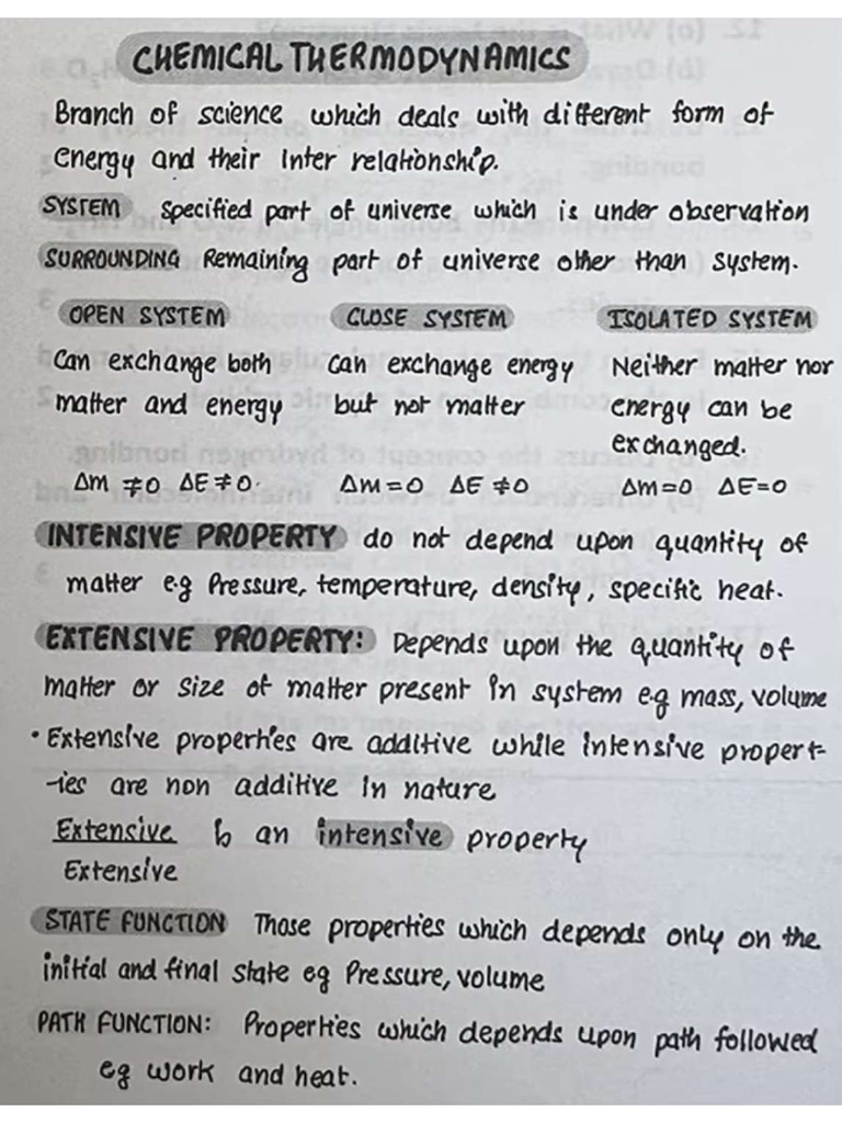 Extra Notes of Thermodynamics | PDF