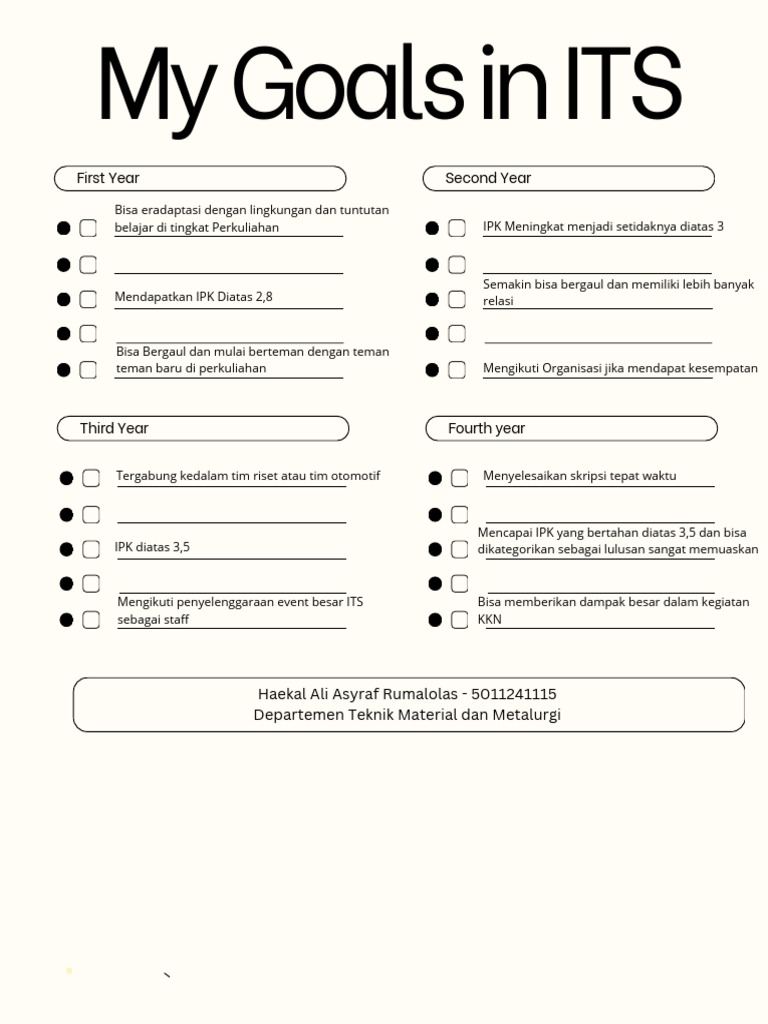 Beige Simple and Minimal Printable Yearly Goals Planner | PDF