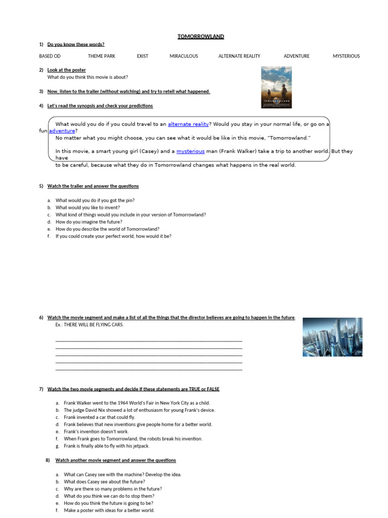 Exploring Tomorrowland: Movie Insights | PDF