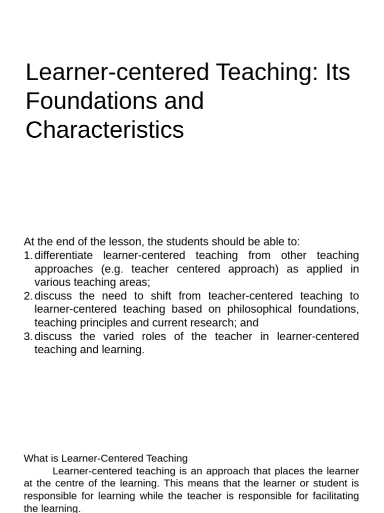 Foundations of Learner-Centered Teaching | PDF | Constructivism ...