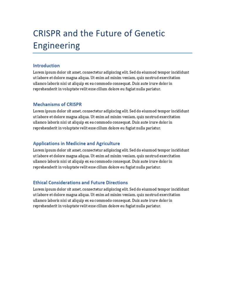 CRISPR and The Future of Genetic Engineering | PDF
