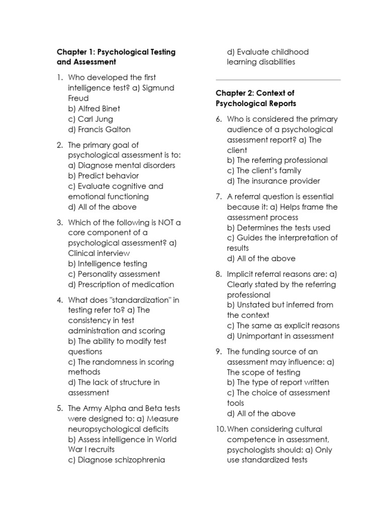 Sample Test Midterm Psych Assessment | PDF | Validity (Statistics ...