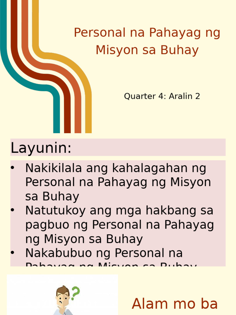 Personal Na Pahayag NG Misyon Sa Buhay | PDF