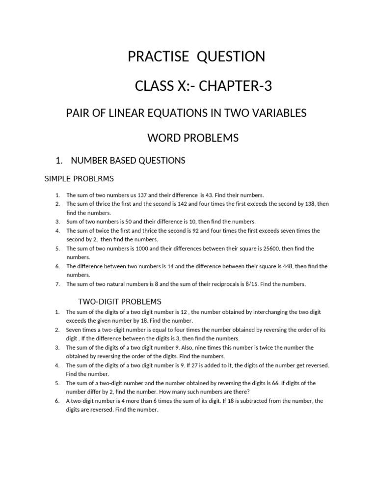PRACTISE QUESTION | PDF