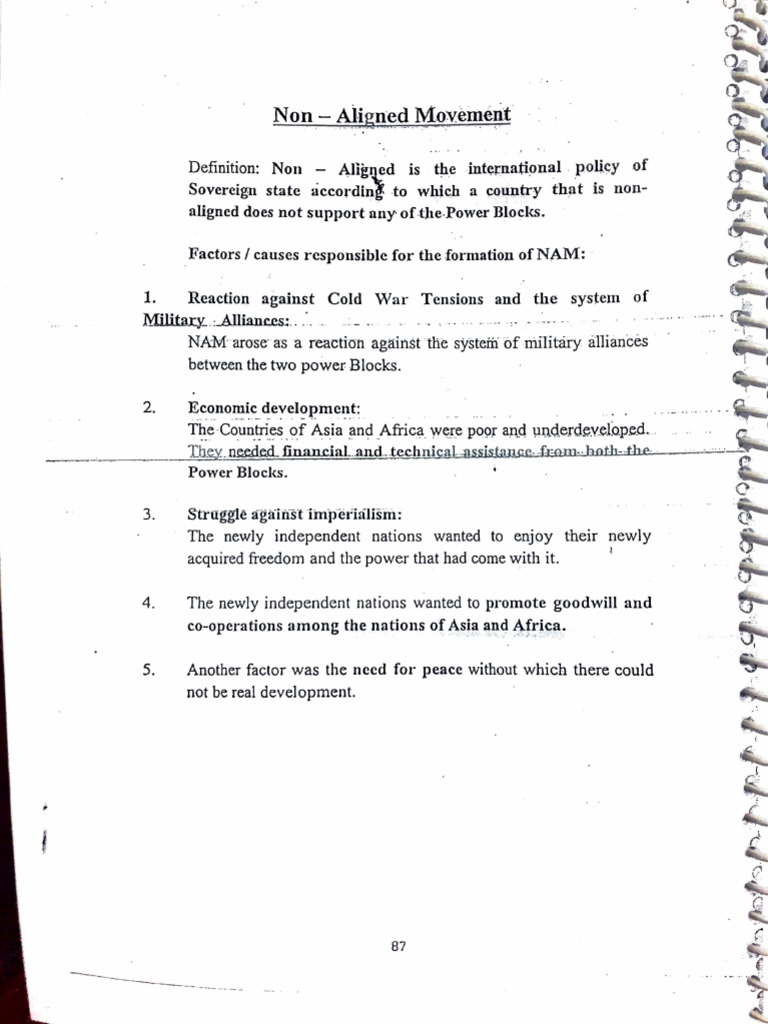 Non-Aligned Movement Overview and Goals | PDF | Political Science ...