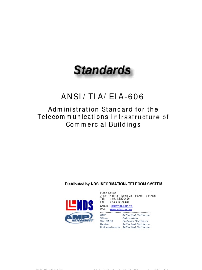 Standard - TIA 606 | Cable | Telecommunications