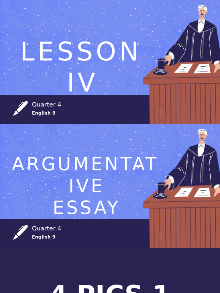 Lesson Iv Argumentative Essay | PDF | Essays | Argument
