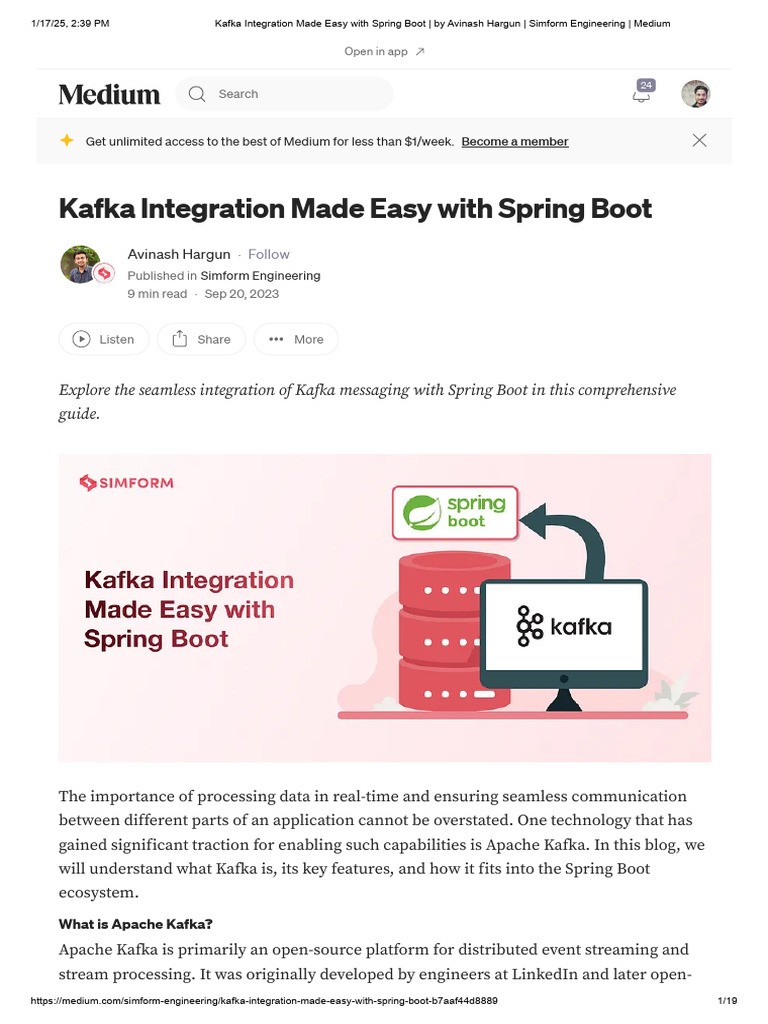 Kafka Integration Made Easy With Spring Boot - by Avinash Hargun - Simform Engineering - Medium ...