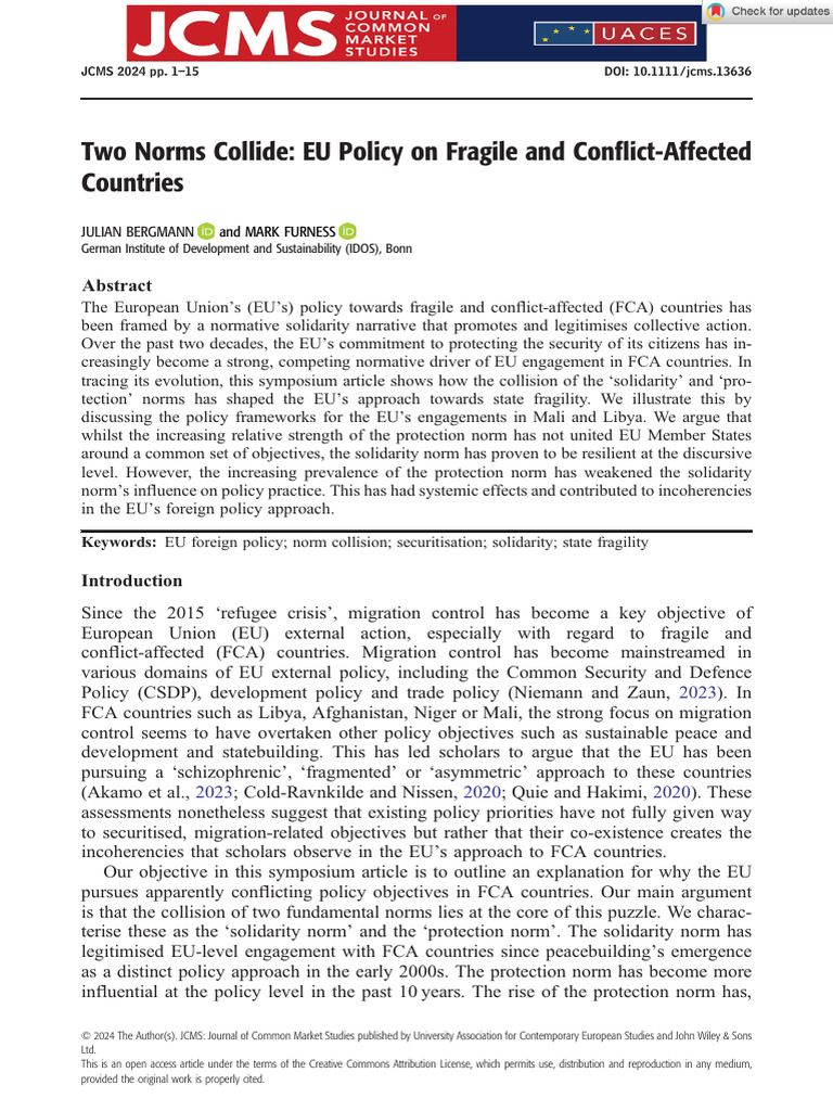 EU Norms in Conflict: Solidarity vs. Protection | PDF | European Union ...