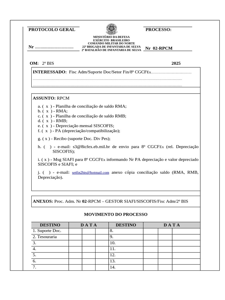 1 Capa Processo RPCM MAR | PDF | Militar | Organização militar