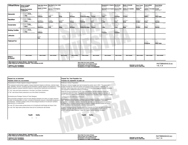 2024 Ge Sample Ballot Pa 1-5, 7, 8 | PDF