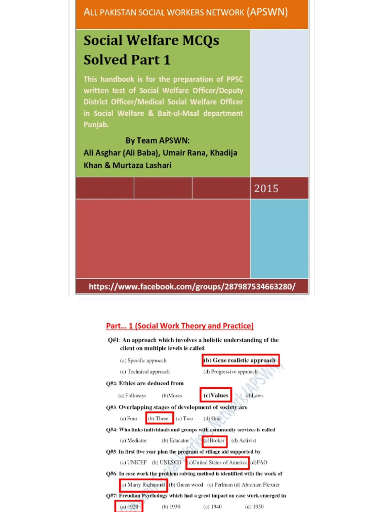 Social Work Mcqs | PDF
