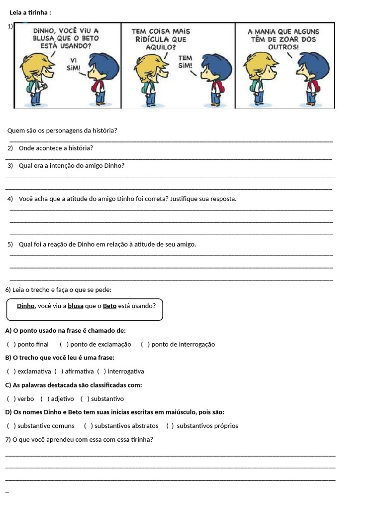 Leia A Tirinha | PDF