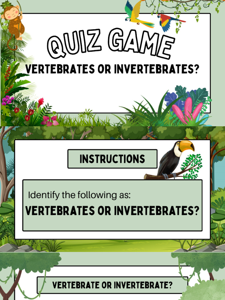 Vertebrate vs Invertebrate Quiz | PDF