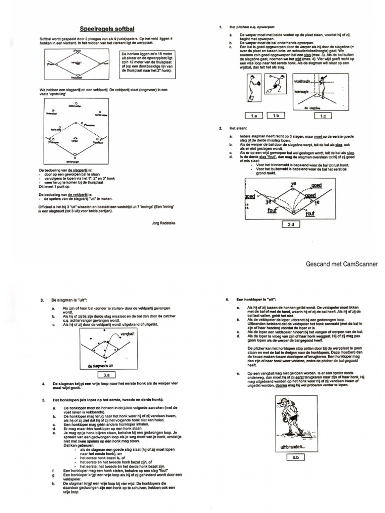 Spelregels softballen met school | PDF
