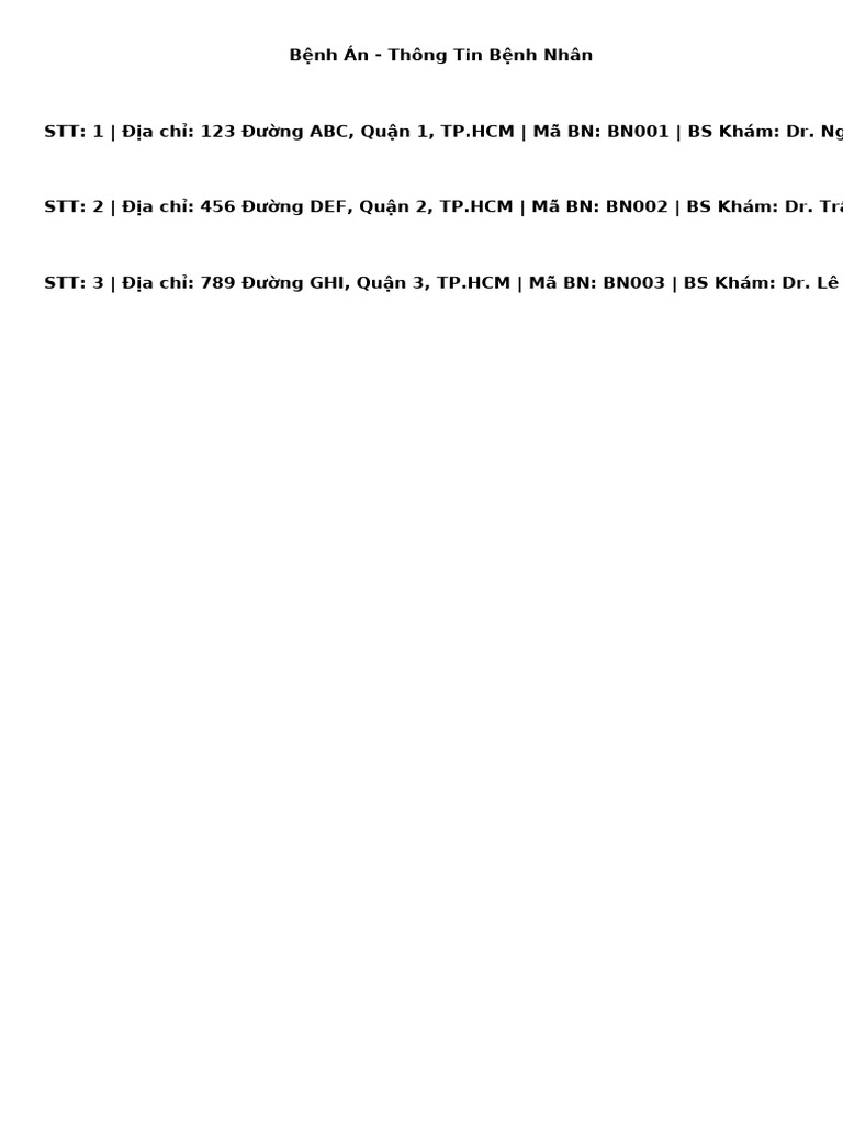 Benh An Test Unicode | PDF