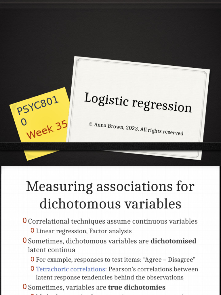 PSYC8010 Topic 9 Logistic Regression R | PDF | Logistic Regression | Odds