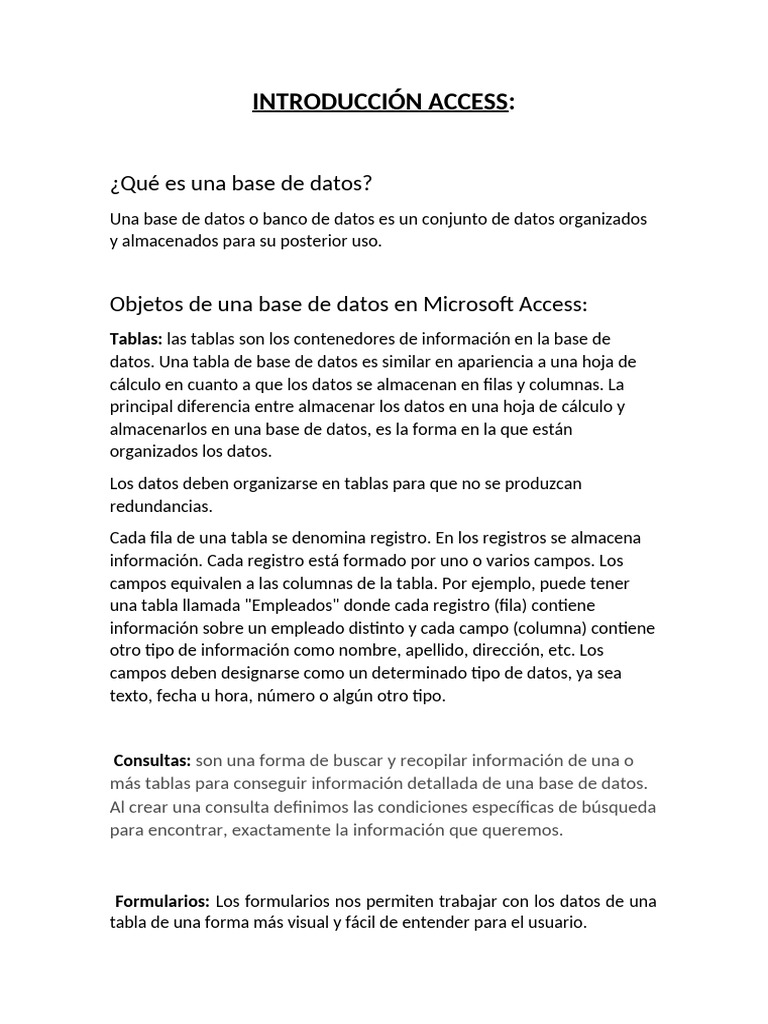 1 Introducción Access | PDF