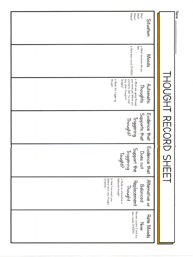 Thought Record Sheet | PDF