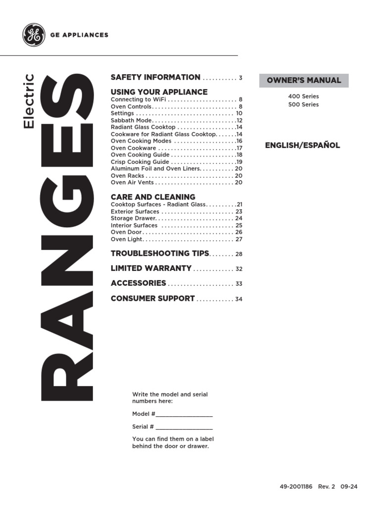 GE GRF500PVBB Manual | PDF | Fires | Electromagnetic Interference