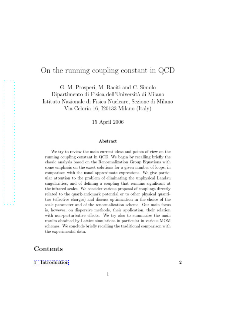QCD Running Coupling Constant | PDF | Quantum Chromodynamics ...