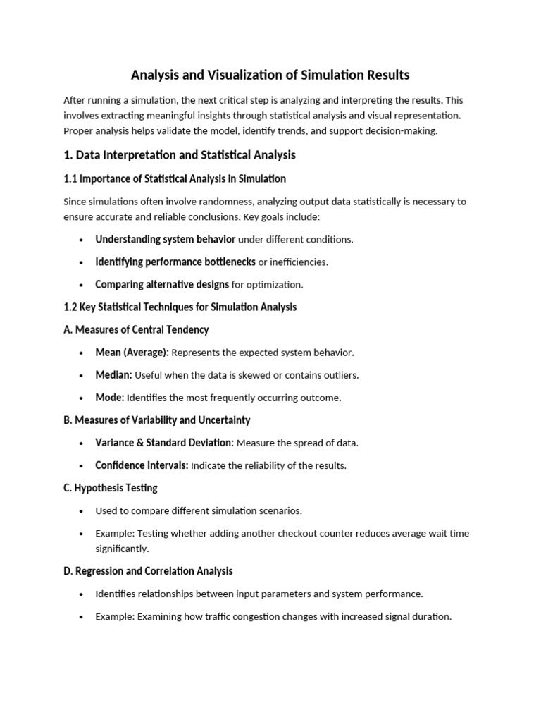 Analysis and Visualization of Simulation Results | PDF | Data Analysis | Statistics
