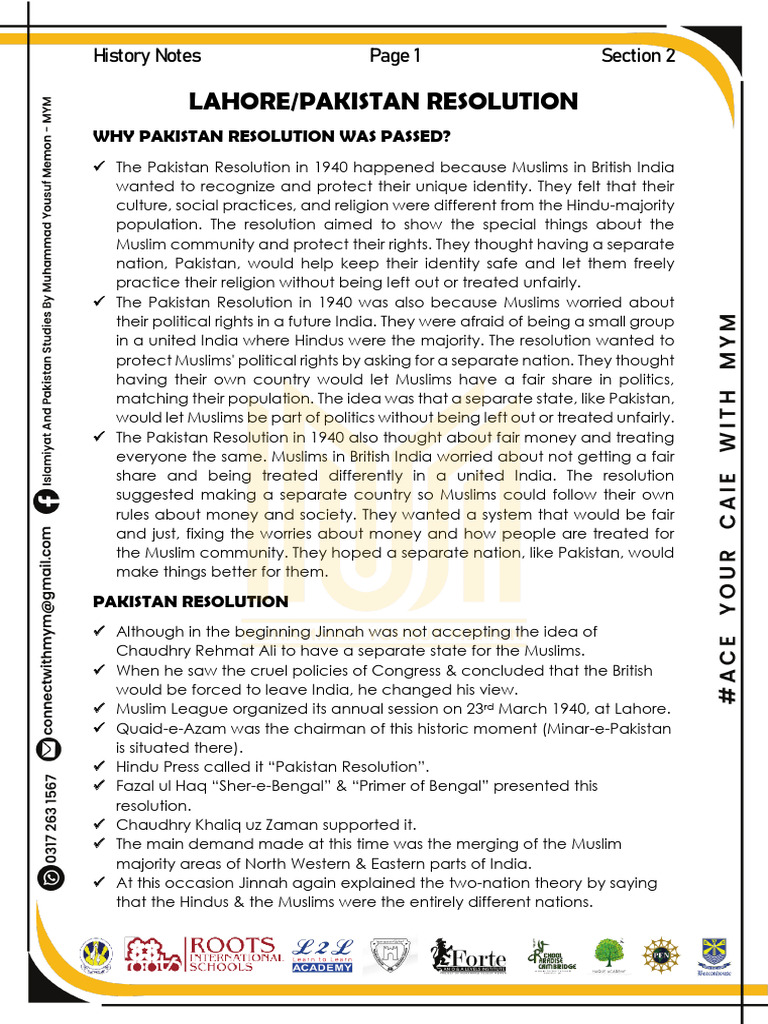 Significance of the Pakistan Resolution | PDF | Muhammad Ali Jinnah ...