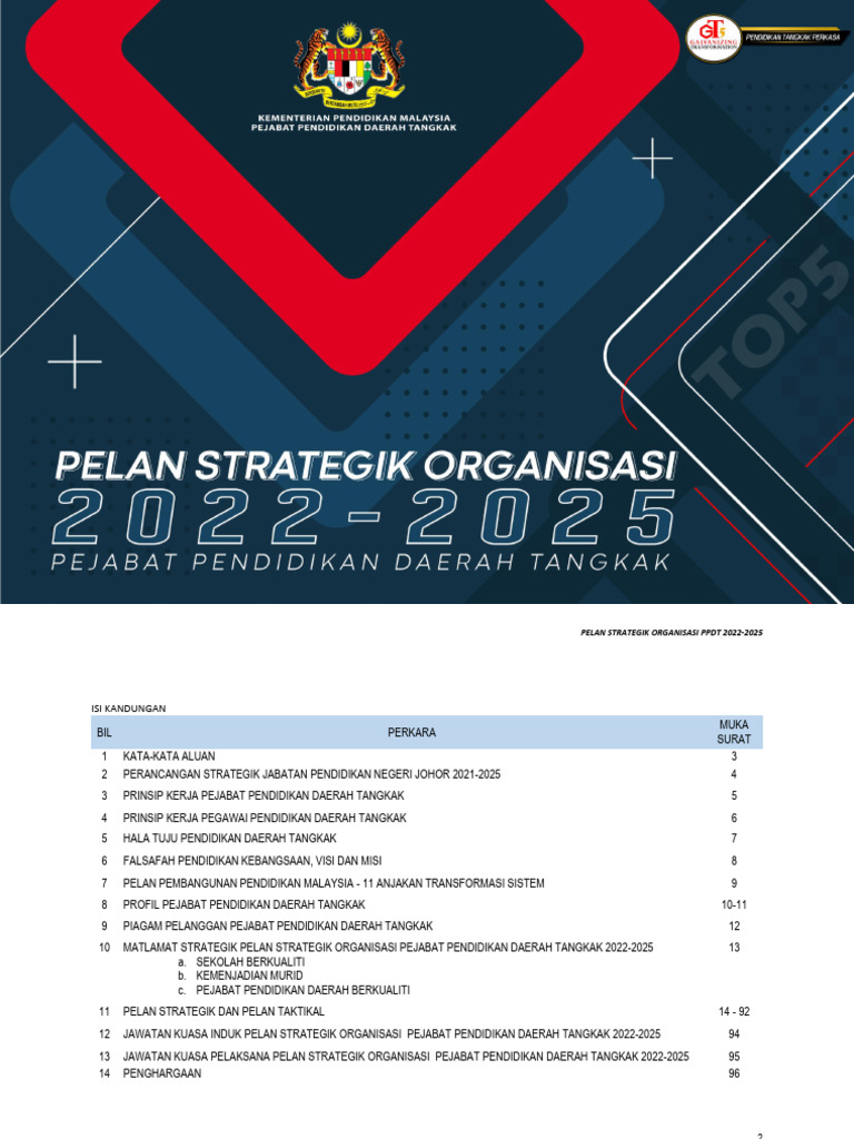 Buku Pelan Strategik Organisasi PPD Tangkak 2022_2025 | PDF