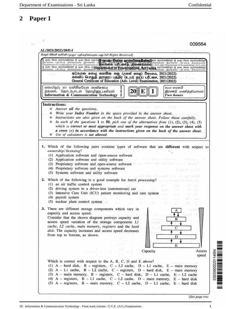 2021 A/L ICT Marking Scheme | PDF | Information And Communications ...