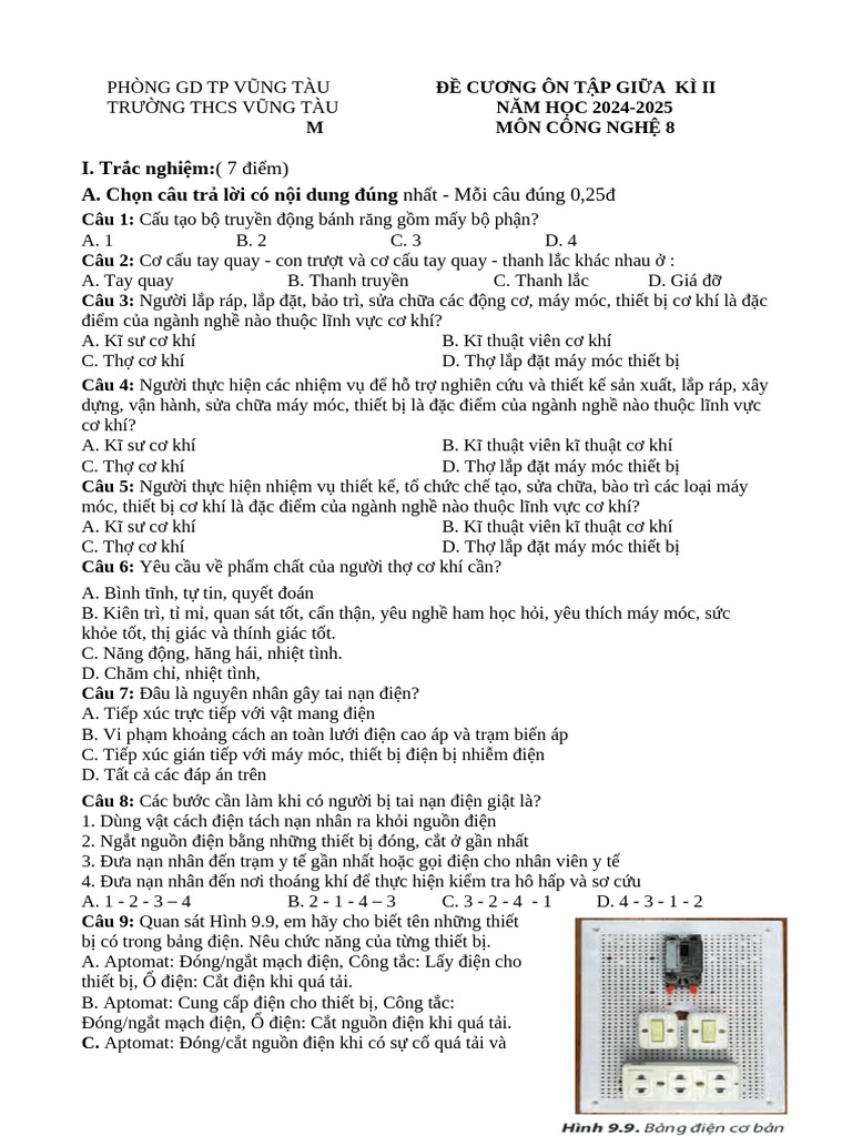 ĐỀ CƯƠNG CN8 GHKII- 24-25 HS | PDF