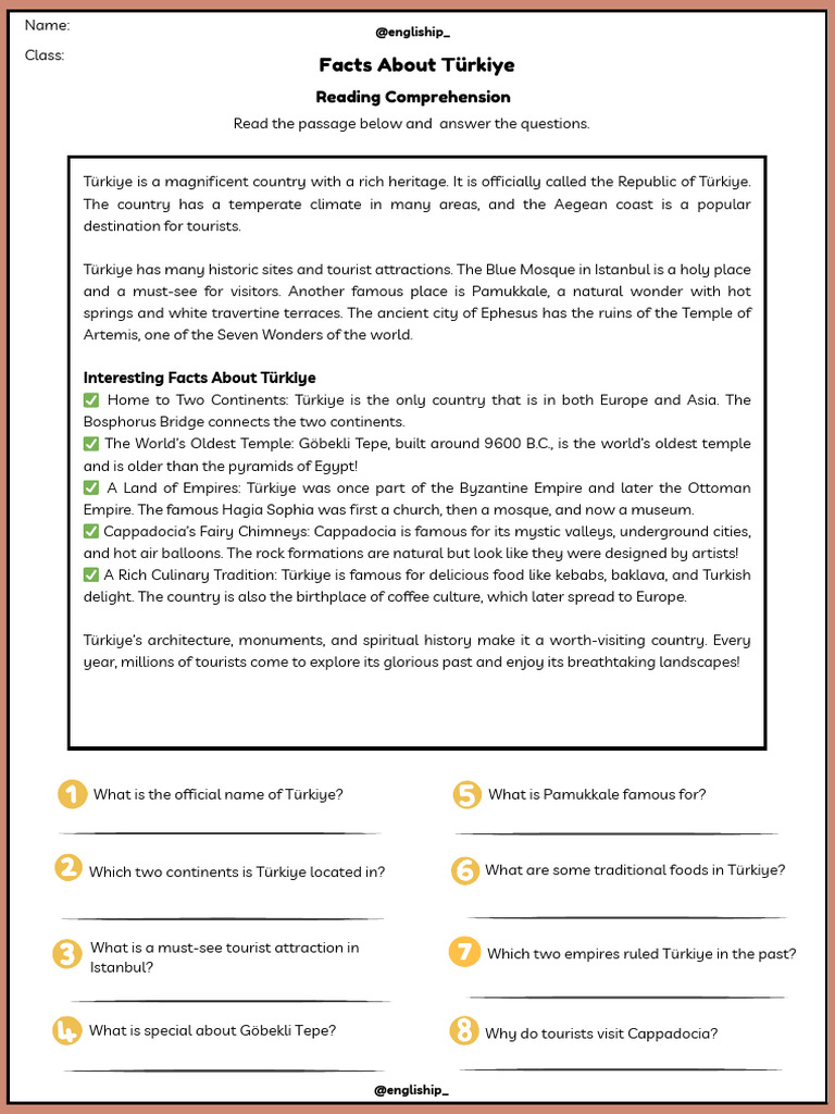 11.7-facts-about-Türkiye-Reading | PDF | Turkey | Istanbul