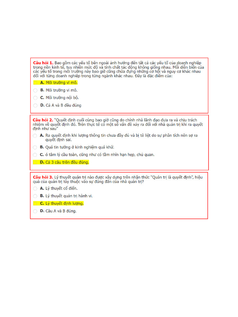 ĐỀ CƯƠNG QTRI HỌC | PDF