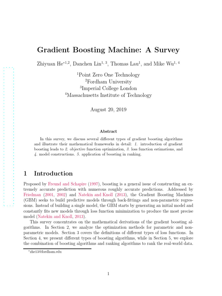 Survey - Gradient Boosting Machine | PDF | Statistical Analysis ...