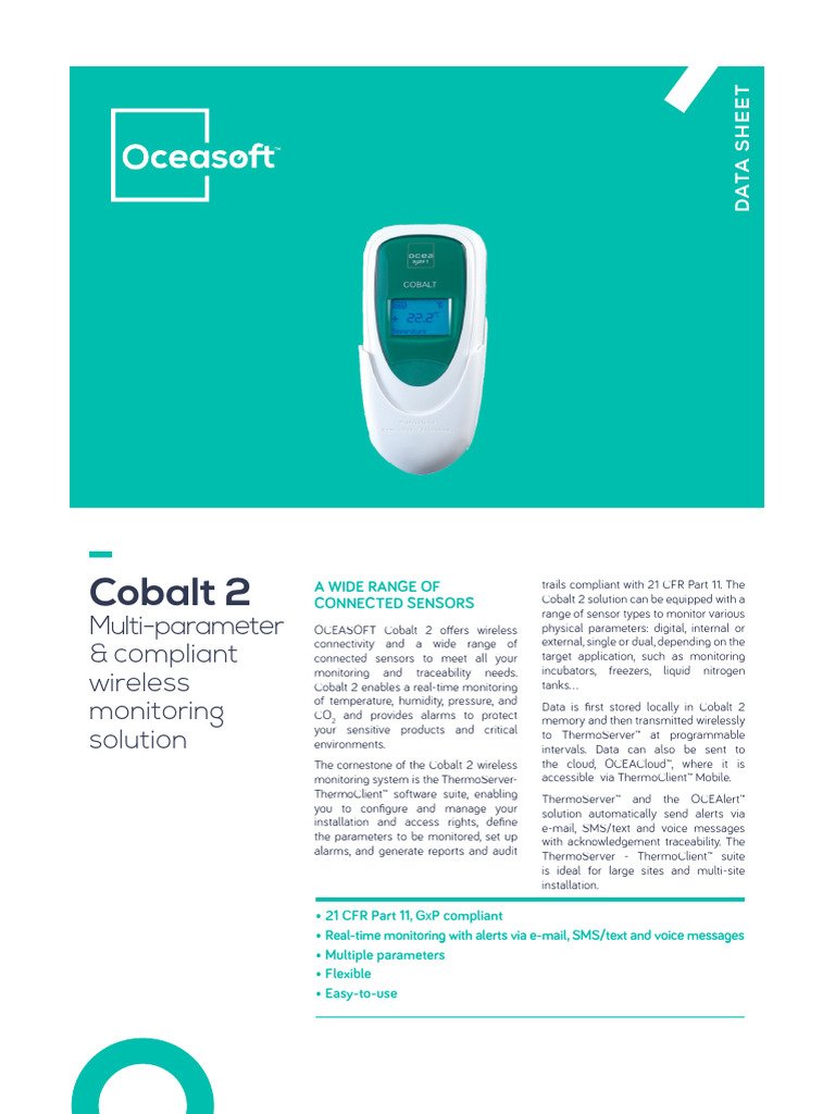 Cobalt 2 Data Sheet-1 | PDF | Sensor | Wireless