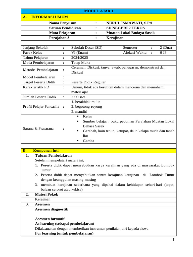 Modul Ajar Isma | PDF