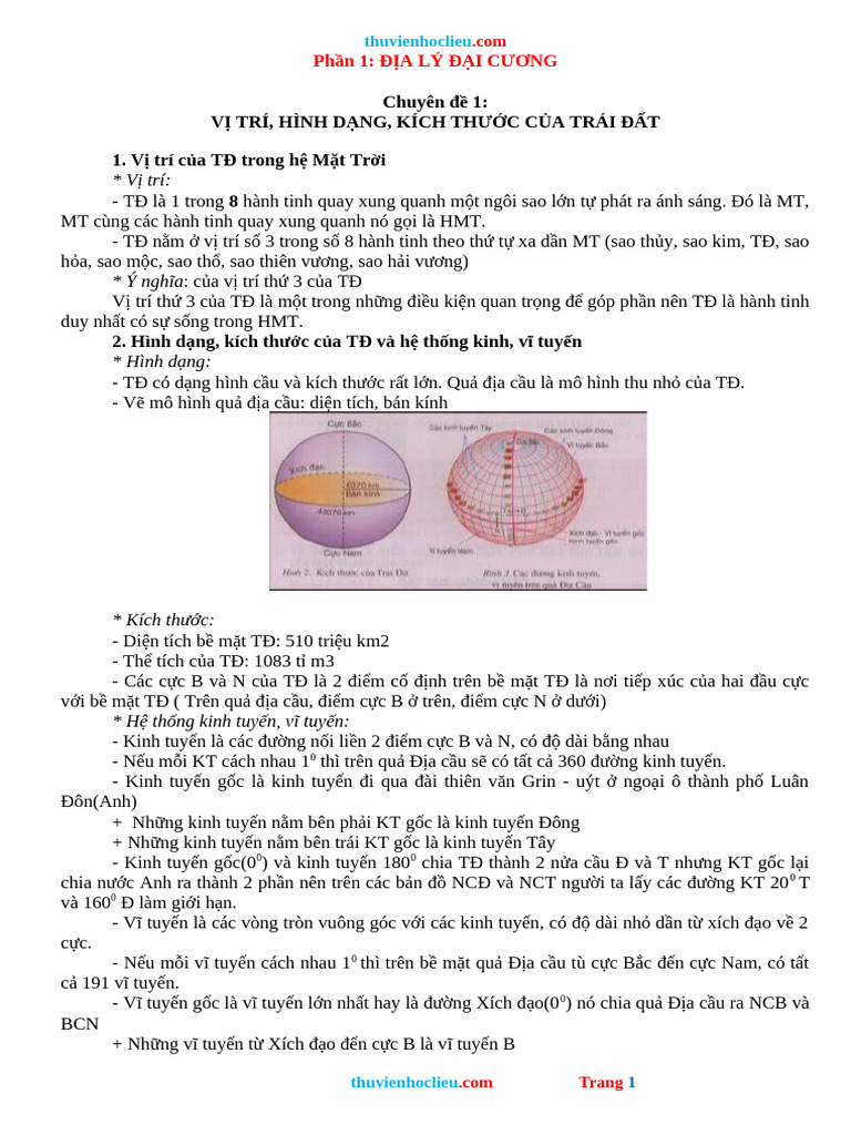 16 Chuyen de BD HSG Dia Li 9 | PDF