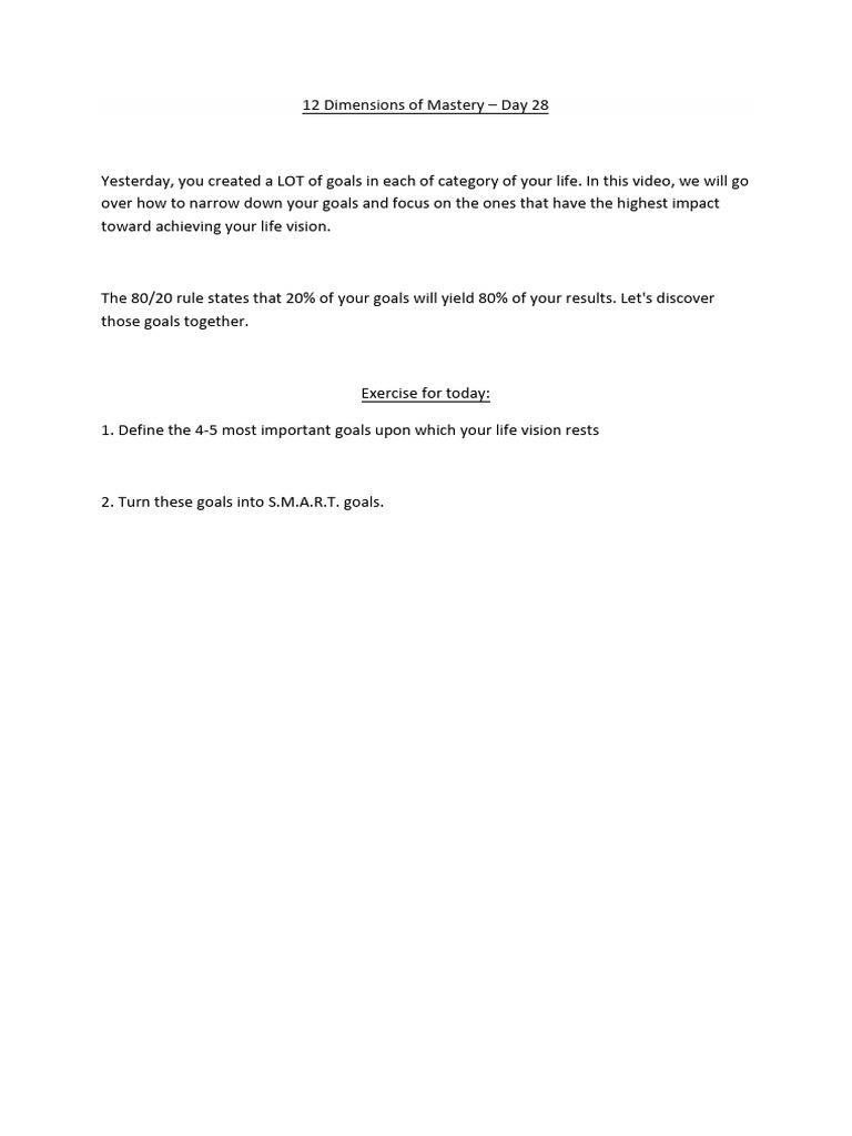 Focus on High-Impact Goals | PDF