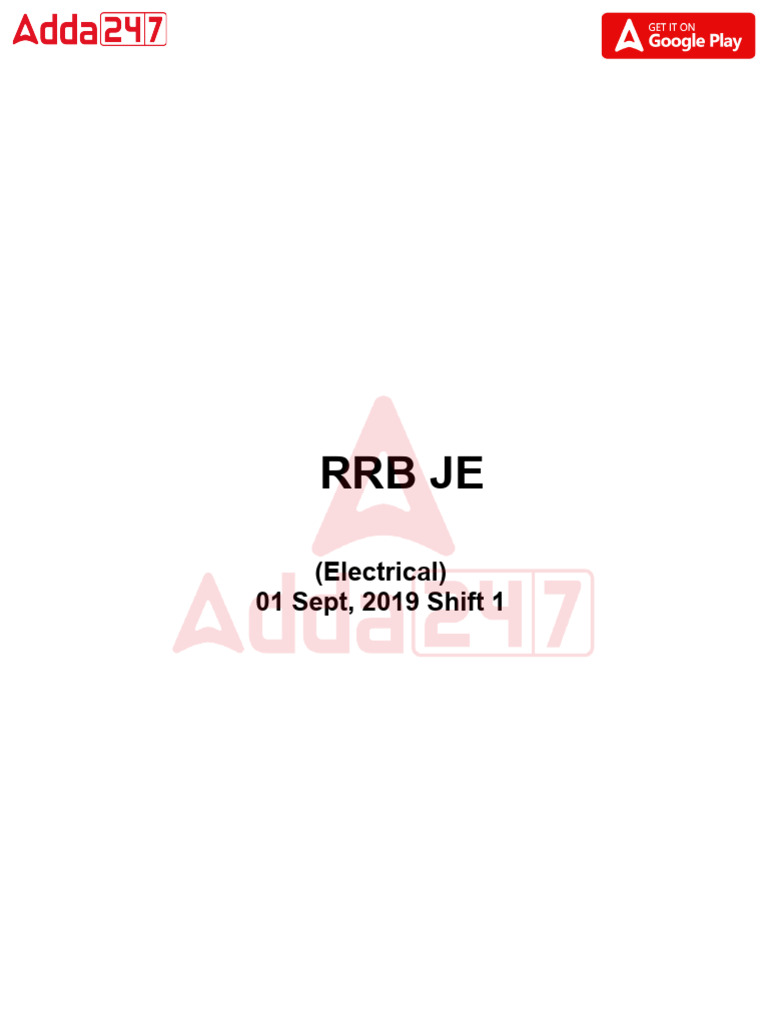 RRB-JE-CBT-2-Electrical-Engineering-01-Sept-2019-Shift-1 | PDF