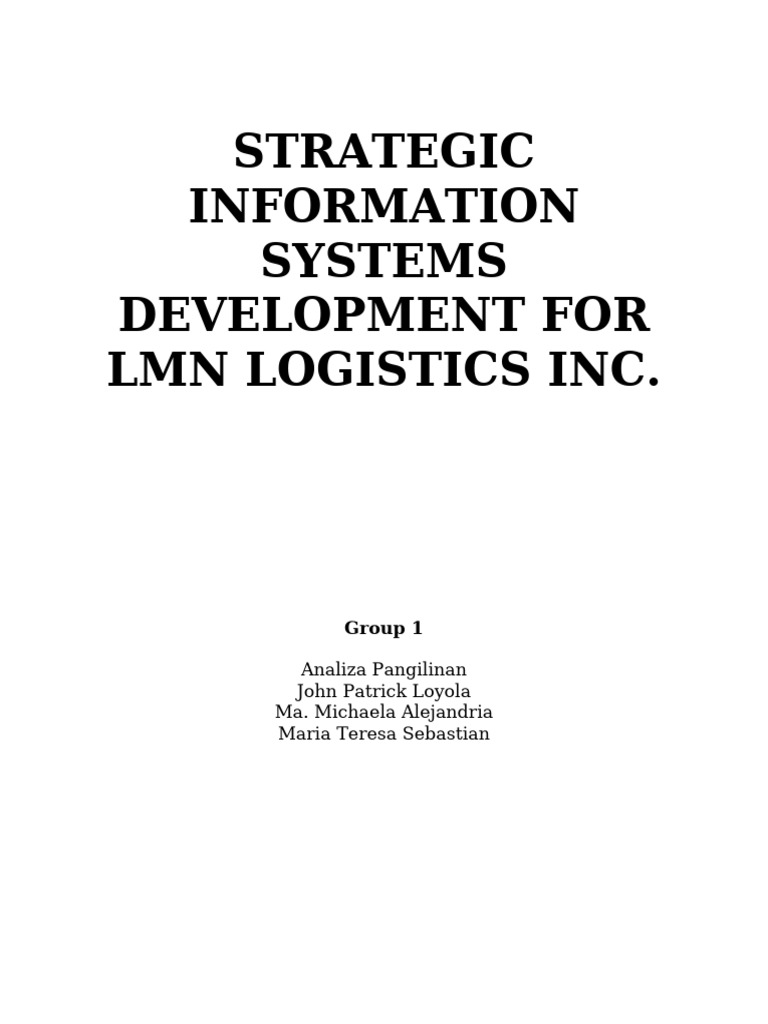 (Group 1 FINAL) ISSP of LMN Logistics v3 | PDF | Computer Security | Security