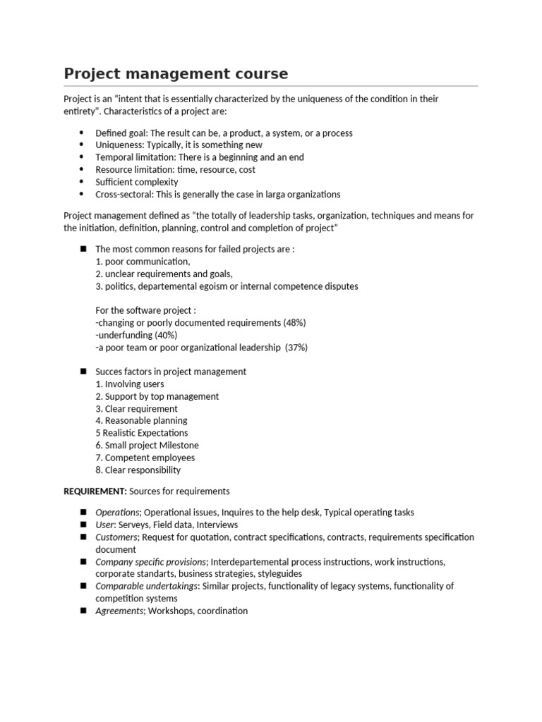 Project management course | PDF