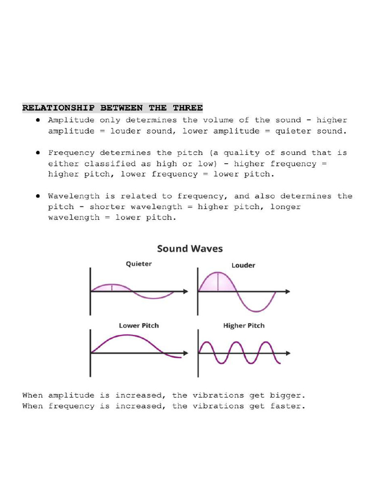 Relationship Between Amplitude, Frequency, and Wavelength | PDF