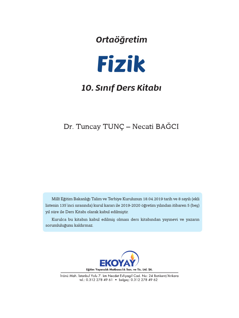 FİZİK 10 EKOYAY | PDF