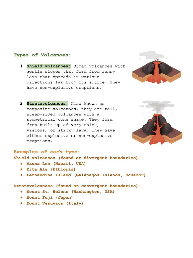 Types of Volcanoes | PDF
