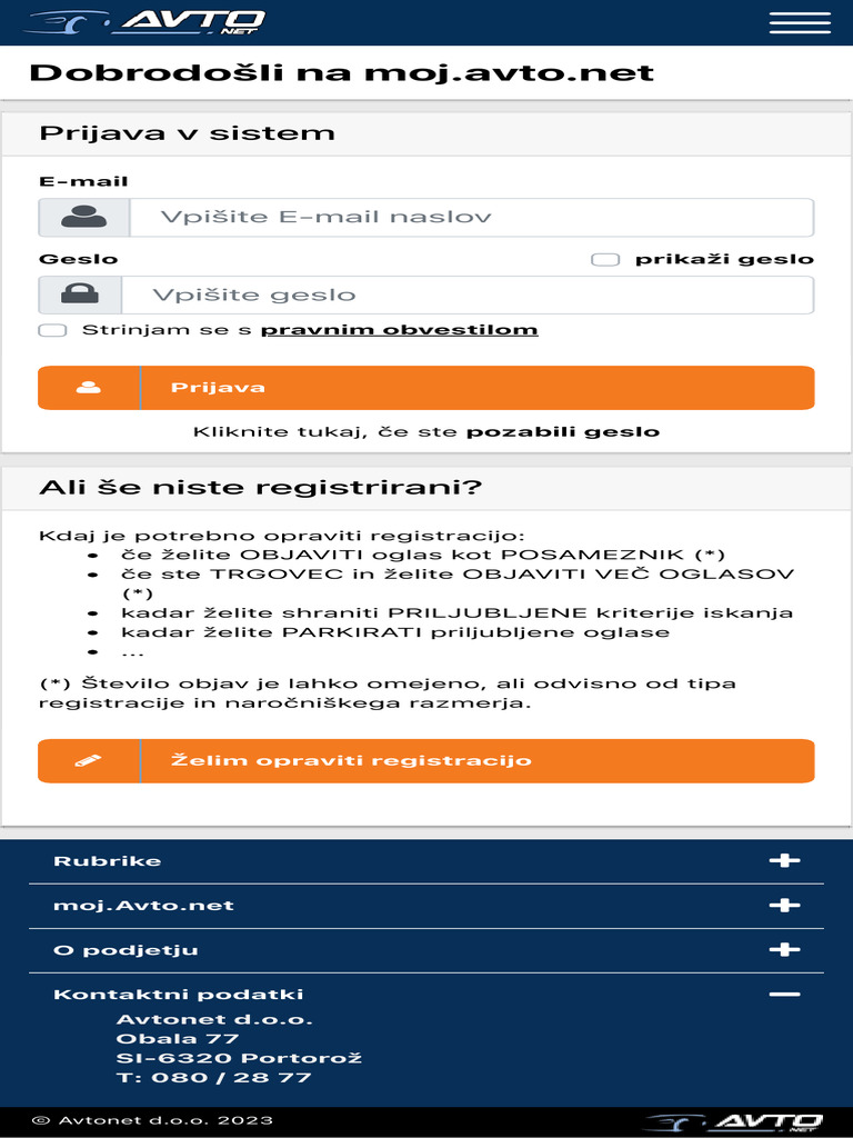 Dobrodo: Prijava V Sistem | PDF