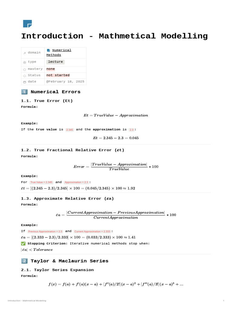 573e62c0 Ff9e 4c24 Ba1a Fcab463e1189 Introduction Mathmetical Modelling | PDF | Approximation ...