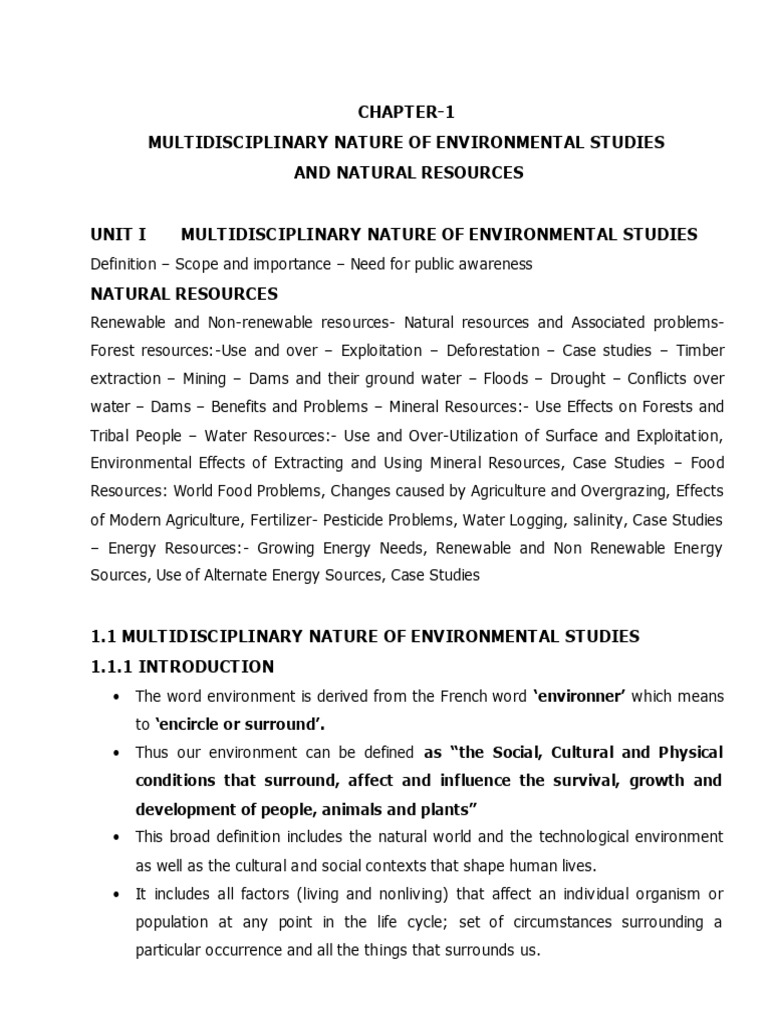 Environmental Studies Overview | PDF | Groundwater | Drought