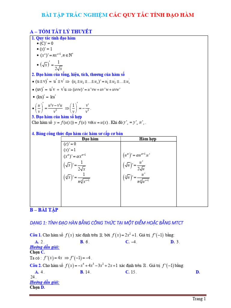 Tai Lieu Hoc Dao Ham | PDF