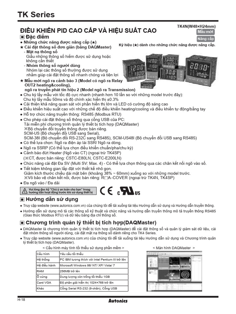 Huong Dan Su Dung Bo Dieu Khien Nhiet Do Autonics TK Series | PDF