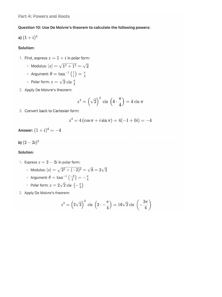 Complex Numbers Solutions - MAA HL - 15-03-2025 | PDF