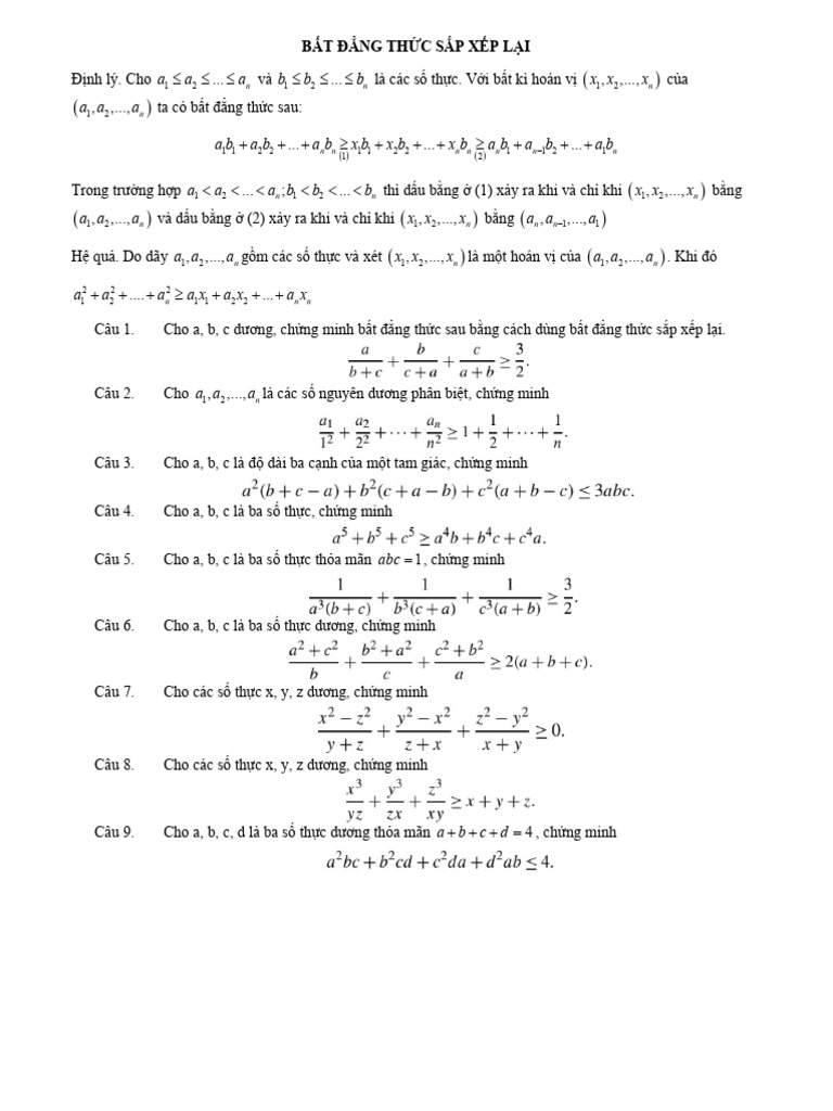 Bai Tap Bat Dang Thuc 3 BDT Sap Xep Lai | PDF